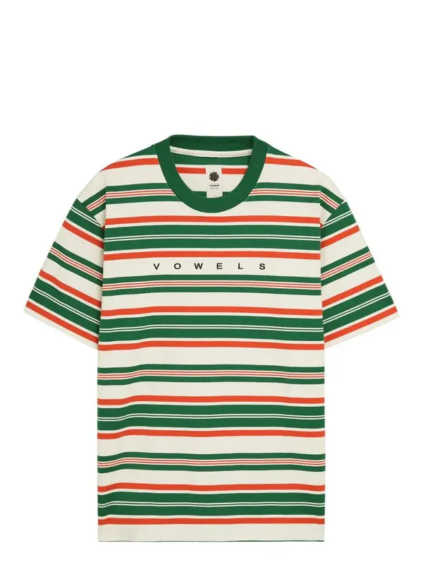 VOWELS Striped Cotton T-shirt - Multicoloured 1