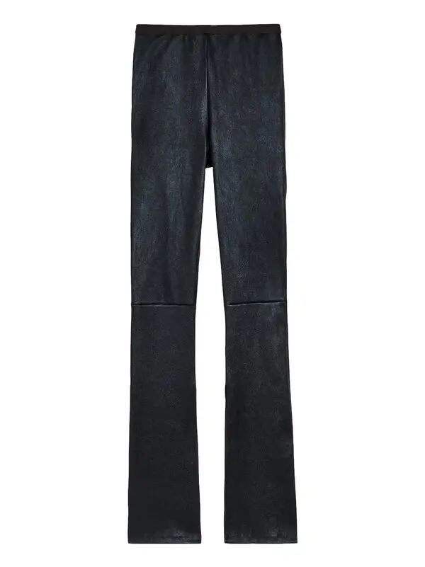 Rick Owens Carmen Flared-leg Leather-blend Trousers - Black