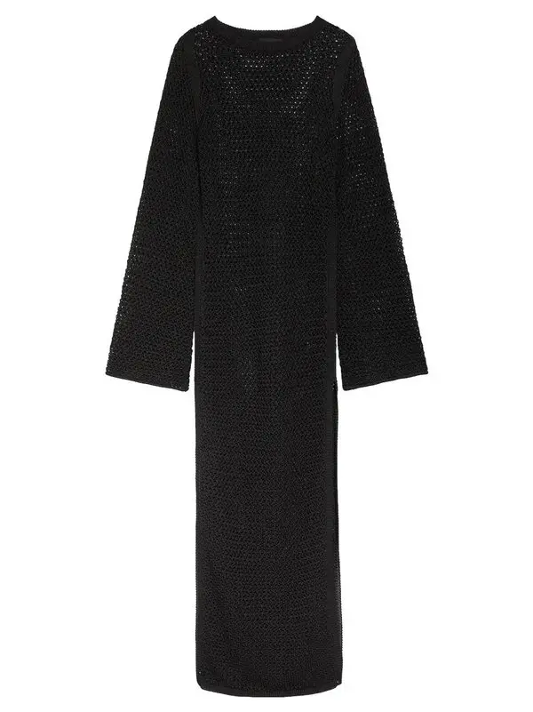DELOS Open-knit Maxi Dress - Black