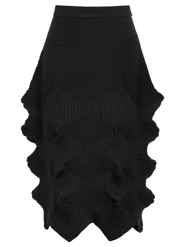 Issey Miyake Sculpted Knit Midi Dress - Black