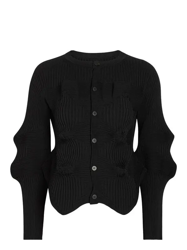 Issey Miyake Sculpted Knit Cardigan - Black