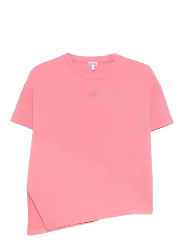 Loewe Embroidered Asymmetric T-shirt - Pink