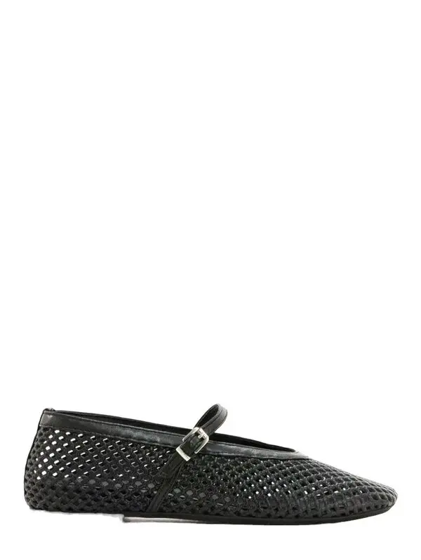 POEVE Woven Buckle Ballet Flats - Black