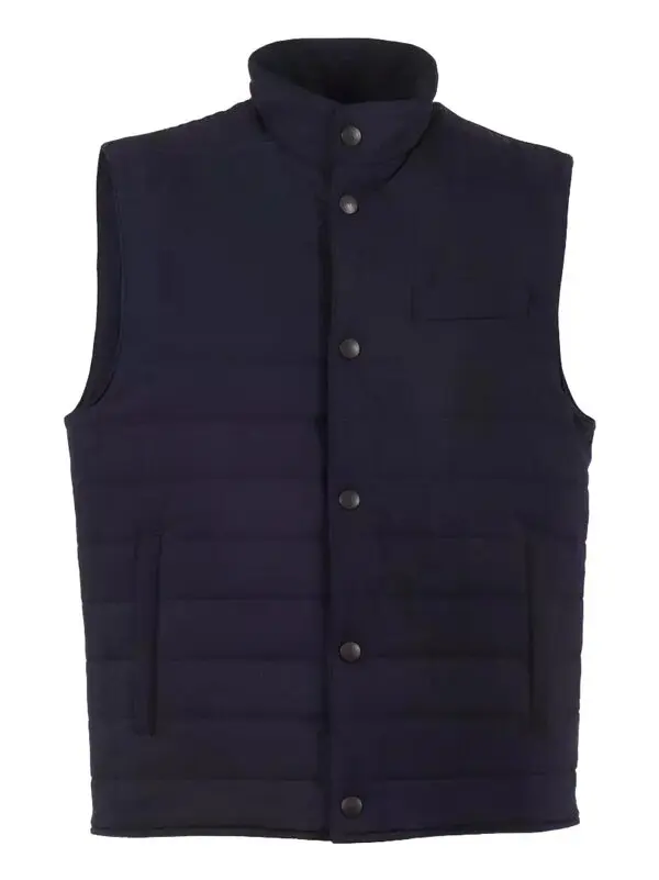 FAY Buttoned Quilted Vest - Blue