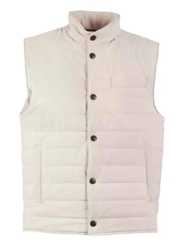 FAY Quilted Travel Vest - Neutrals
