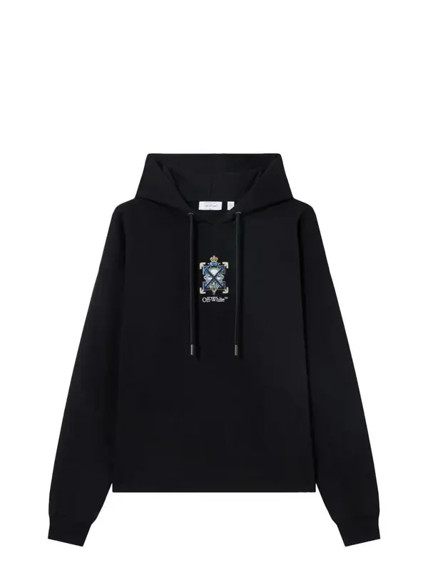 Off-White Jewel Arrow Cotton Hoodie - Black
