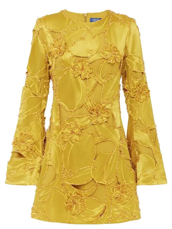 LEO LIN Embellished Bell Sleeve Mini Dress - Opulence
