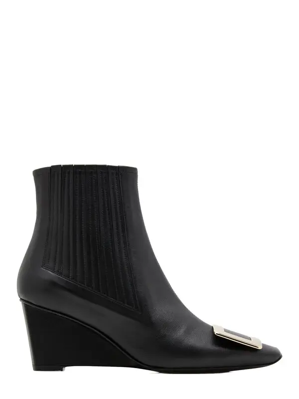 ROGER VIVIER Belle Vivier Wedge Bootie - Black