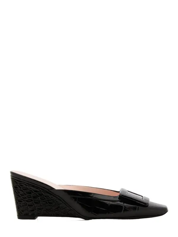 ROGER VIVIER Belle Vivier Buckle Mules - Black
