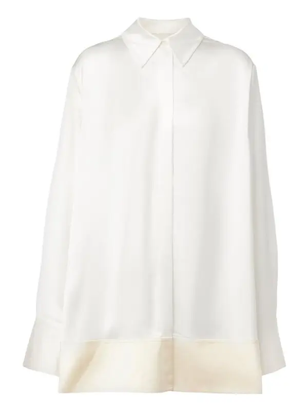 TOTEME Satin Button-down Shirt - White