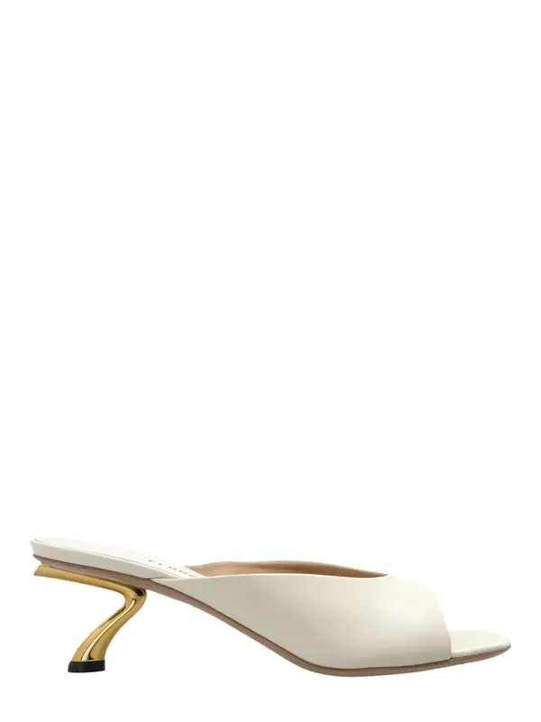 FERRAGAMO Heeled Mules - Cream