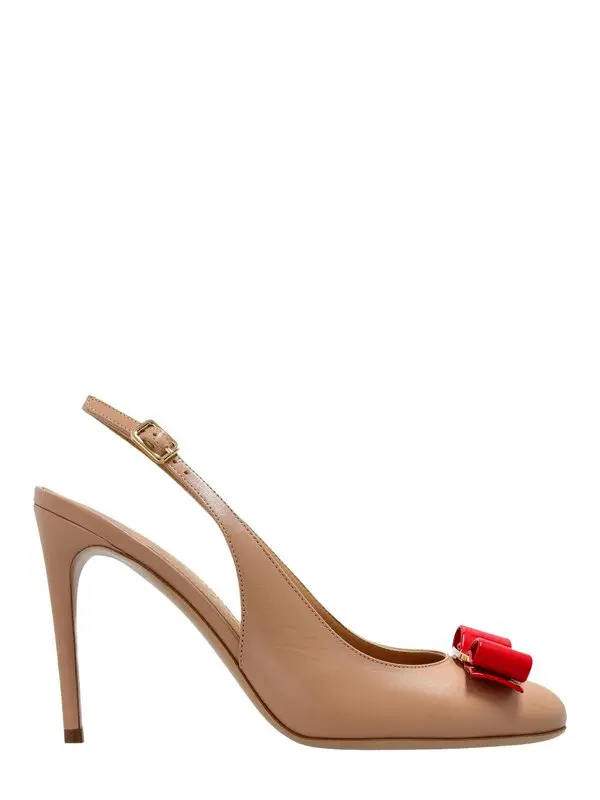FERRAGAMO Heeled Slingback Pumps - Beige