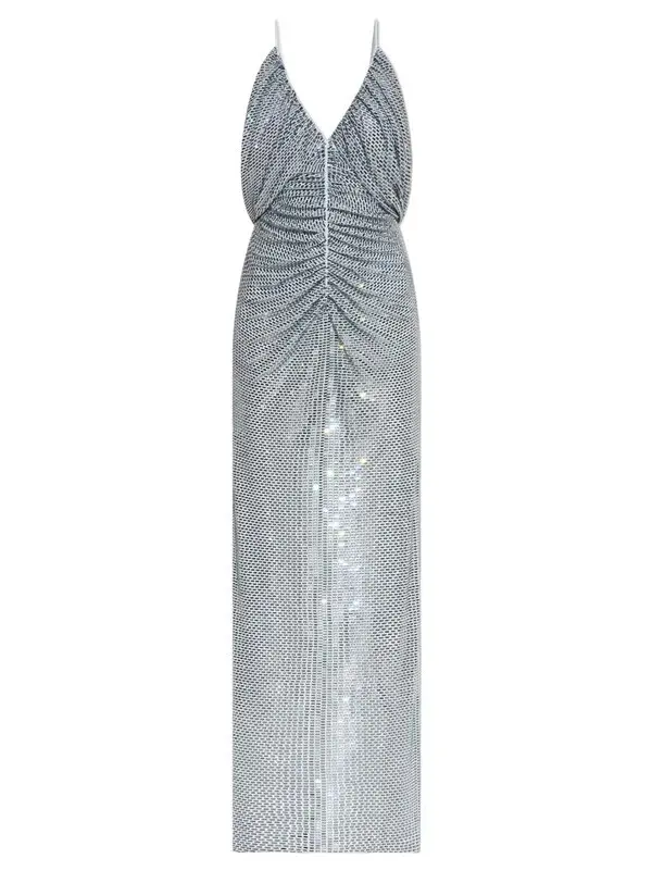 SELF-PORTRAIT Sequin Embellished Maxi Dress - Light Blue