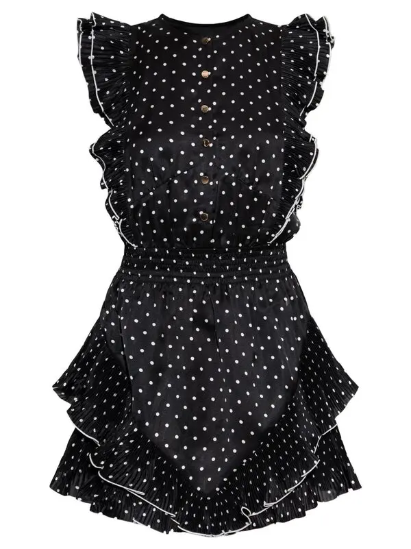 SELF-PORTRAIT Polka Dot Dress - Black