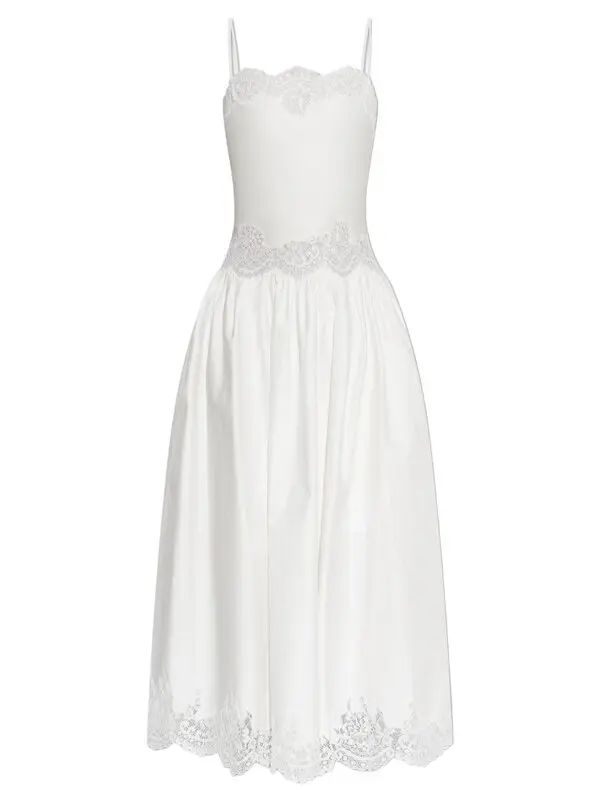SELF-PORTRAIT Lace Insert Dress - White