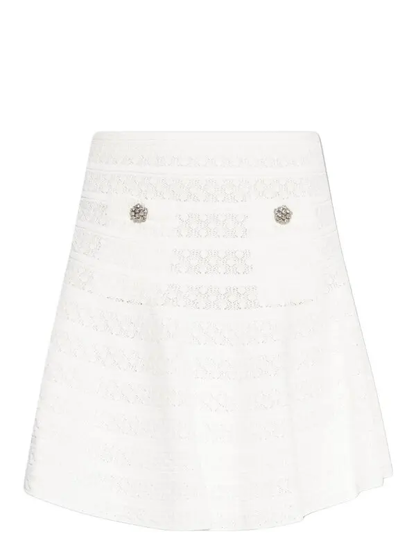 SELF-PORTRAIT Short Skirt With Pockets - White