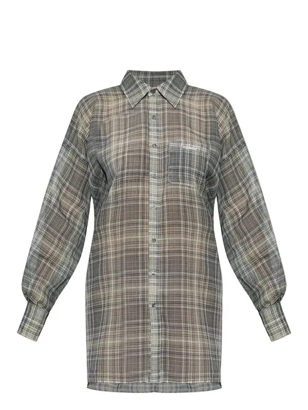 Coperni Plaid Pattern Shirt - Grey