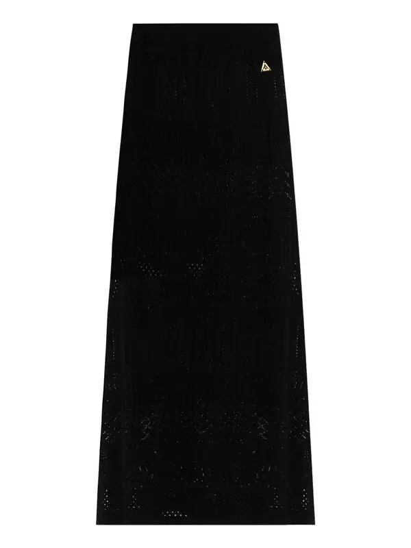 AKEP Maxi Skirt With Logo Appliqu - Black