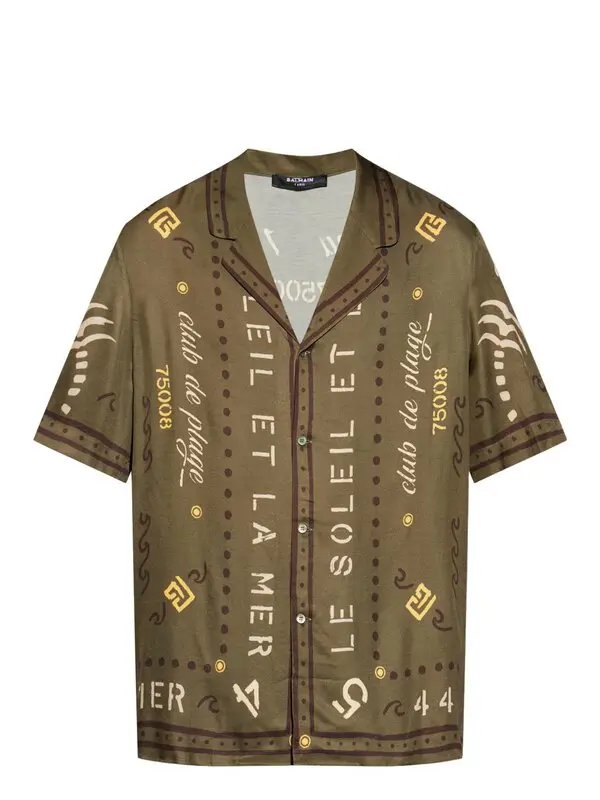 Balmain Printed Short-sleeve Shirt - Green