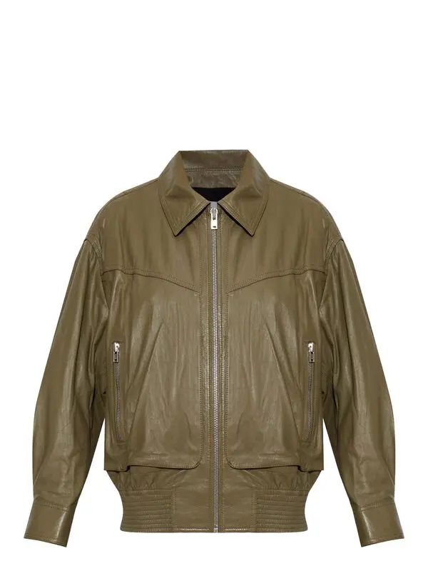 IRO PARIS Elif Leather Jacket - Green