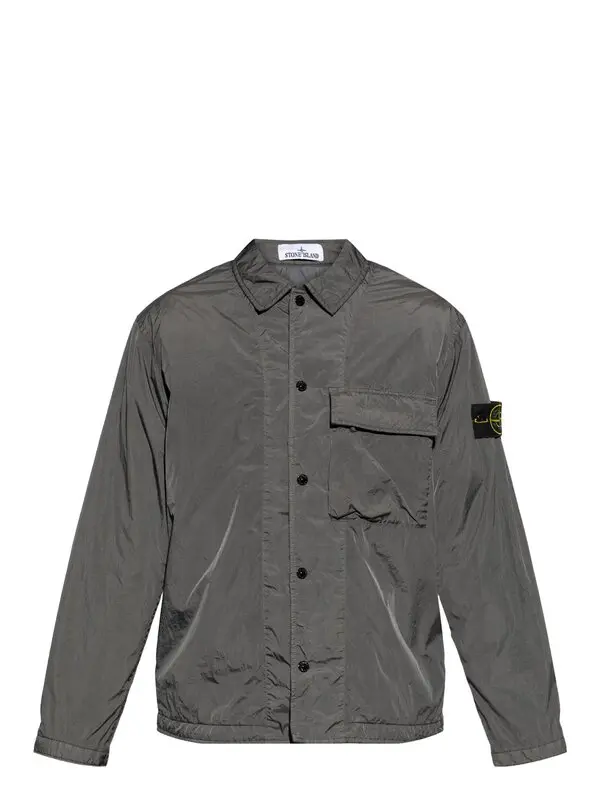 Stone Island Jacket With Logo Patch - Grey