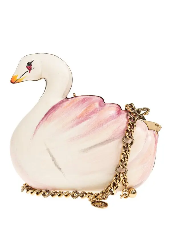 Chloé Tropicus Swan Minaudière Clutch - Cream