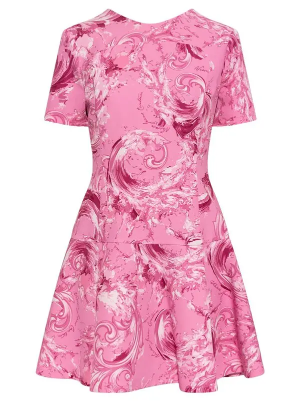 Versace Barocco Pattern A-line Dress - Pink