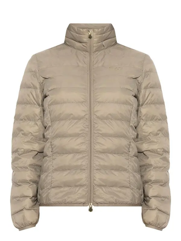 EA7 Insulated Jacket With Stand-up Collar - Beige