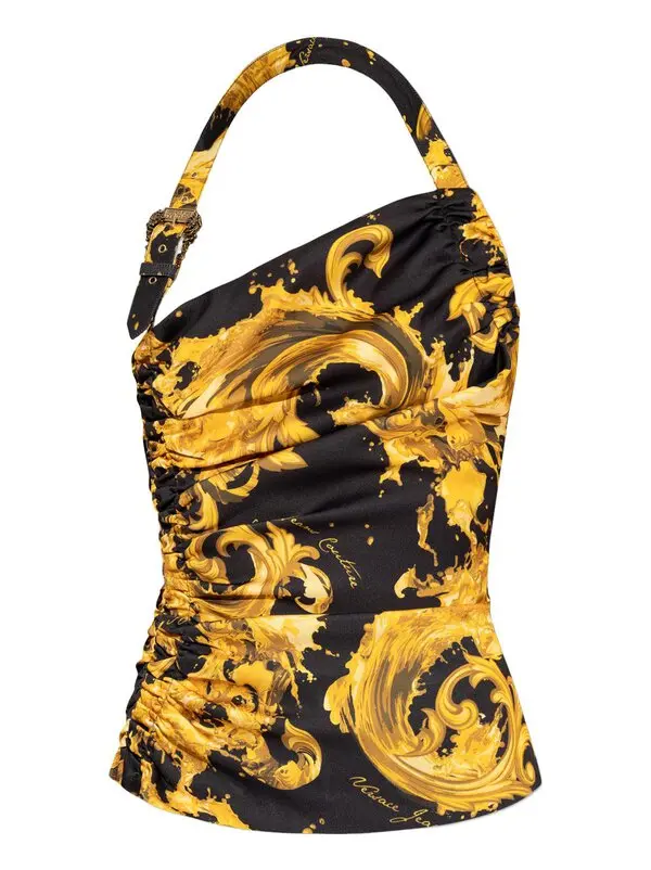 Versace Barocco Pattern Top - Yellow