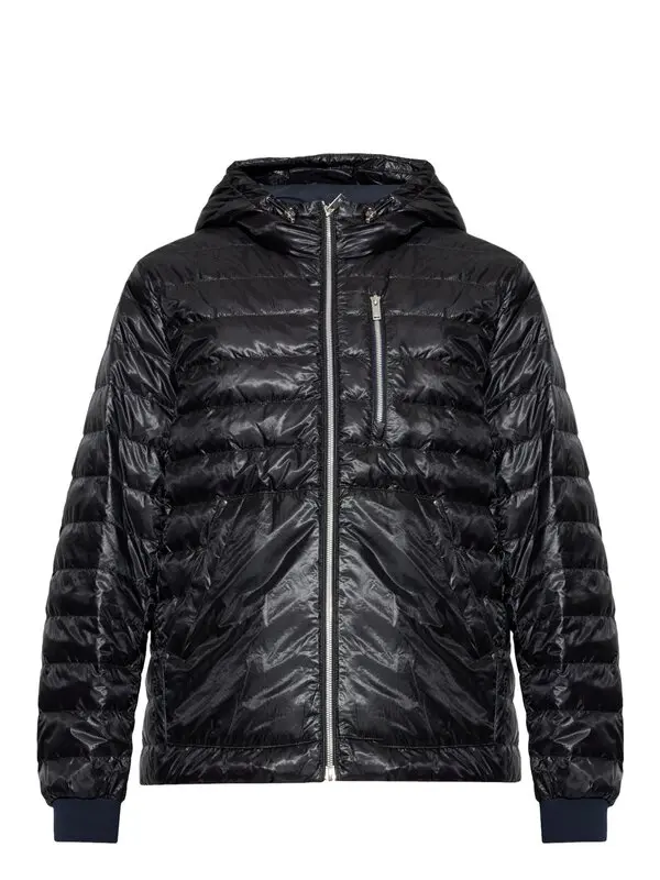 Moose Knuckles Quilted Down Jacket With Hood - Black