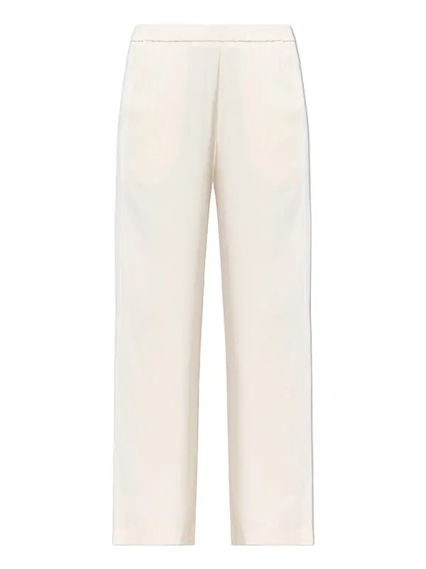 AKEP Satin Trousers With Side Stripes - Cream