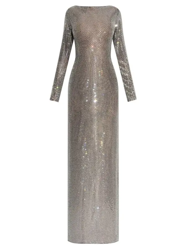 SELF-PORTRAIT Sequined Maxi Dress - Grey