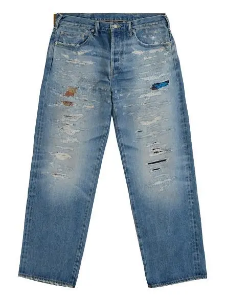 Supreme Mm6 Maison Margiela Distressed Selvedge Jeans - Blue