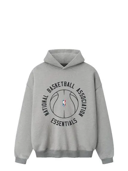 Fear Of God Essentials Nba X Barkley Hendricks 90s Hoodie - Concrete Heather