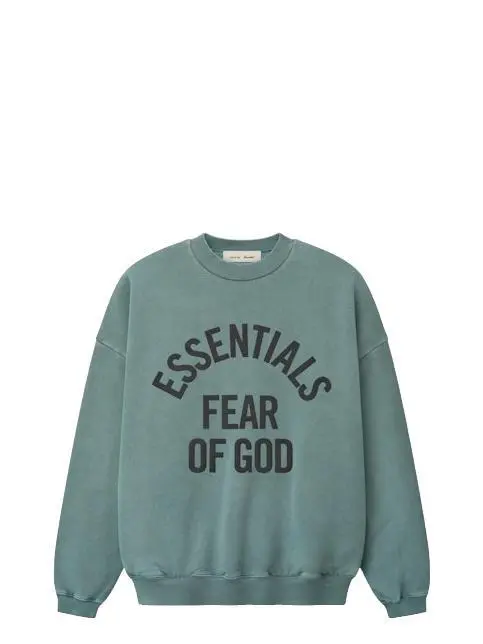 Fear Of God Essentials Campus 90's Crewneck Sweatshirt - Faded Coastal