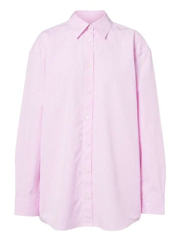 TOTEME Striped Cotton Poplin Shirt - Pink