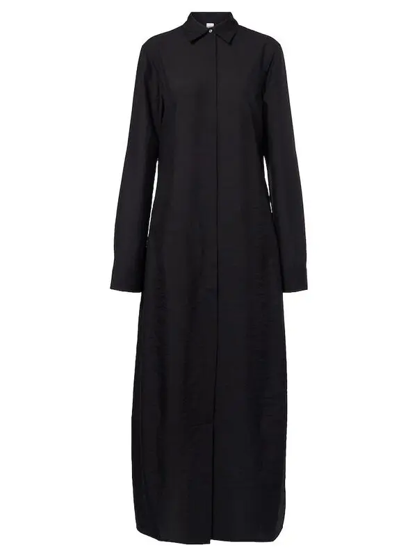 TOTEME Silk-blend Shirt Dress - Black