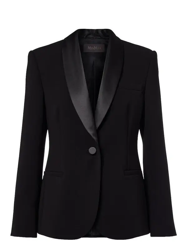 Max Mara Scatola Cady Tuxedo Jacket - Black