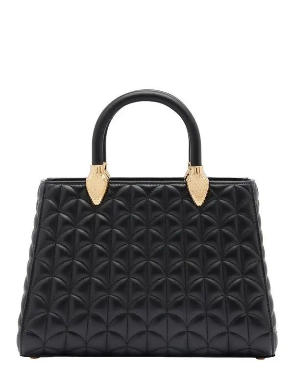 BVLGARI Serpentine Day Duo Medium Leather Top-handle Bag - Black