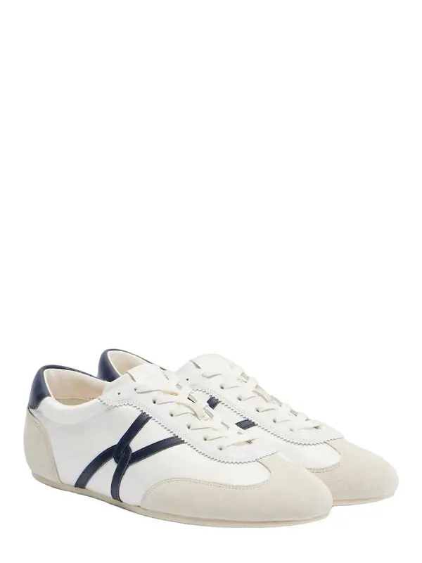 Veronica Beard Leather-trimmed Canvas Sneakers - White