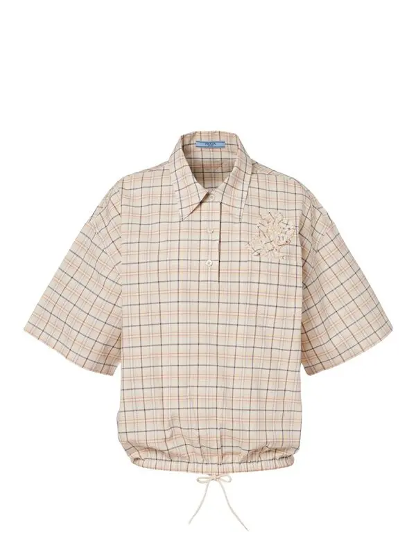 Prada Checked Cotton Poplin Top - Multicoloured