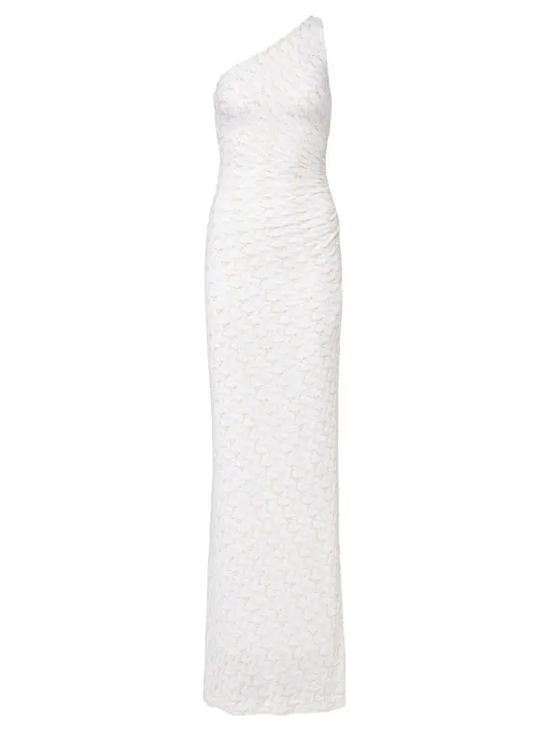 Missoni Lamé One-shoulder Maxi Dress - White