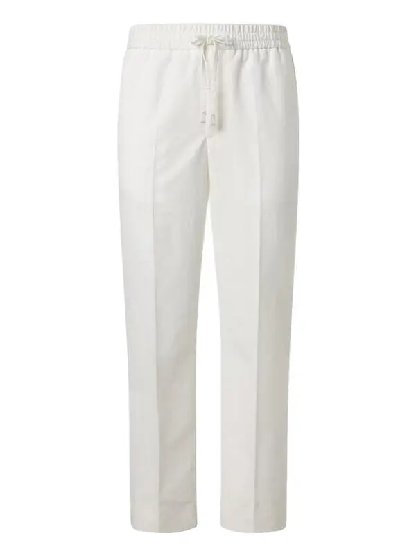 Brioni Linen And Cotton Straight Pants - White