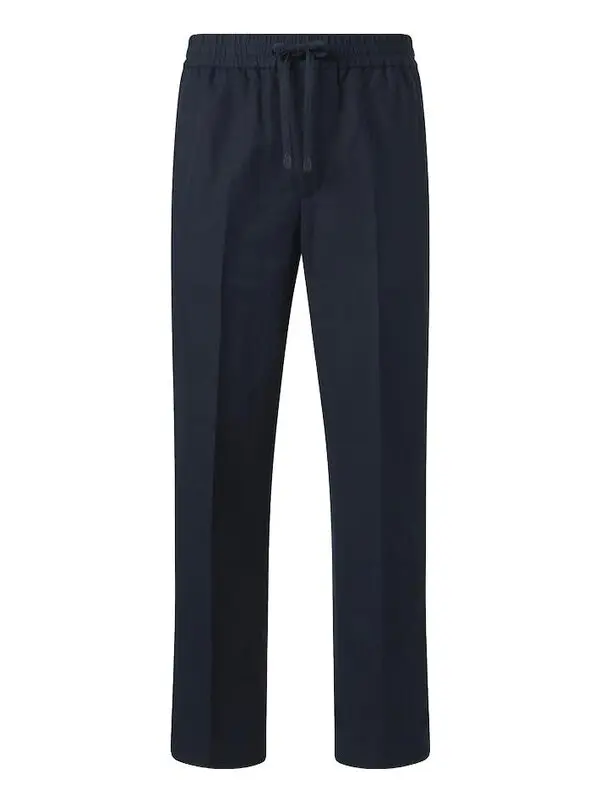Brioni Straight Linen And Cotton Pants - Blue