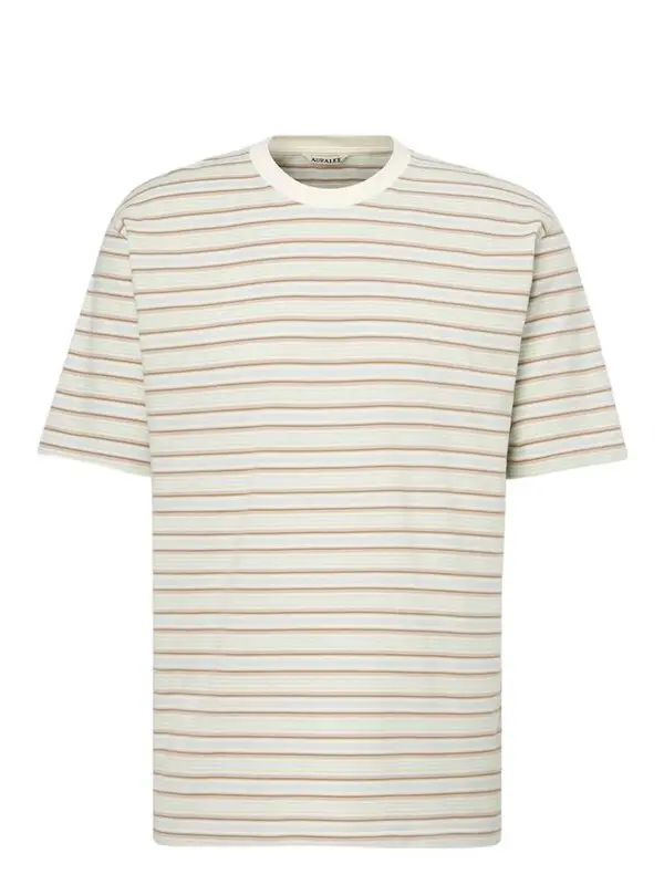 Auralee Striped Cotton Jersey T-shirt - Multicoloured