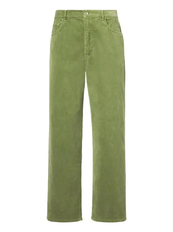 Auralee Cotton Corduroy Straight Trousers - Green
