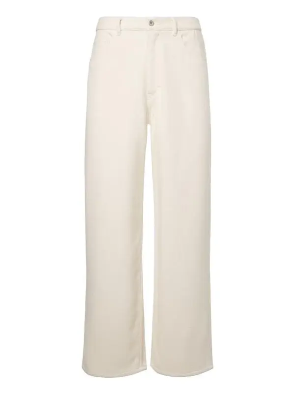 Auralee Silk Denim Wide-leg Pants - Beige
