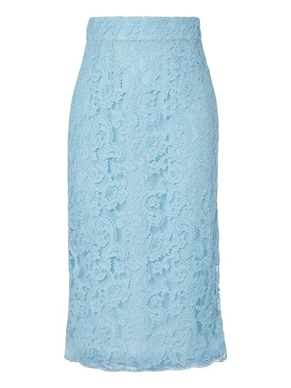 Dolce & Gabbana Lace Pencil Skirt - Blue