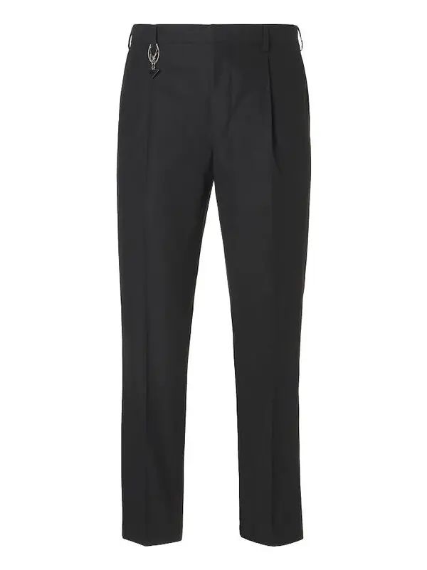 Prada Cotton Straight Leg Trousers - Black