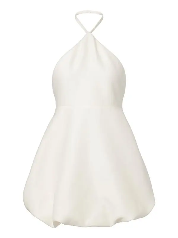 Balenciaga Halterneck Peplum Minidress - White